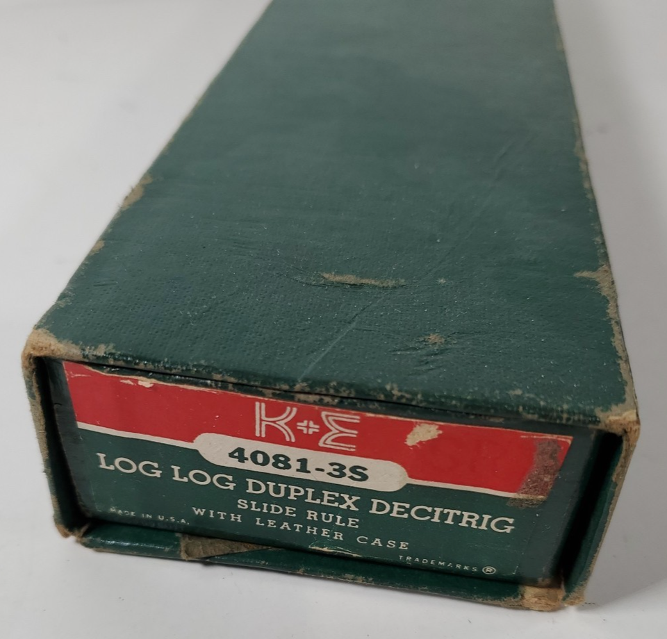 KE Log Log Duplex Decitrig Slide Rule W Leather Case 4081-3S VTG ...