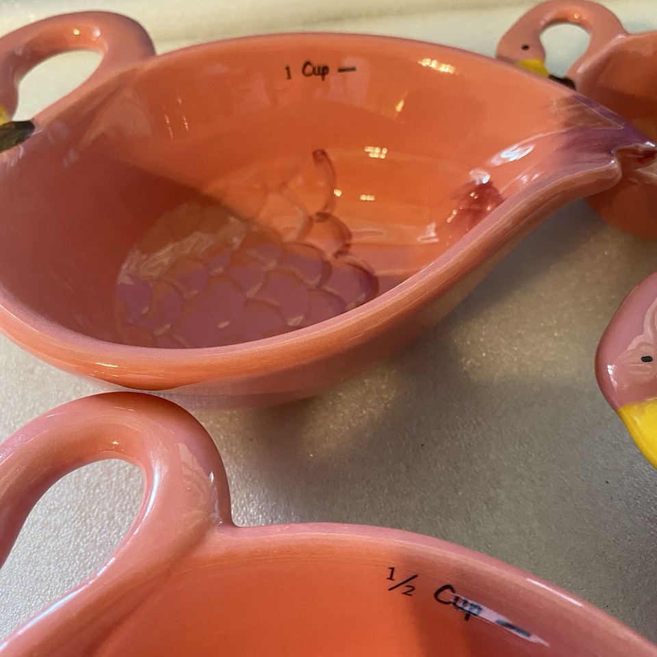 Pink Flamingo Measuring Cups Set of 4 Nesting (1 - 1/2 - 1/3 - 1/4 Cup ...