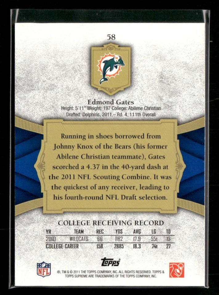 2011 Topps Supreme #58 Edmund Gates #/429 | eBay