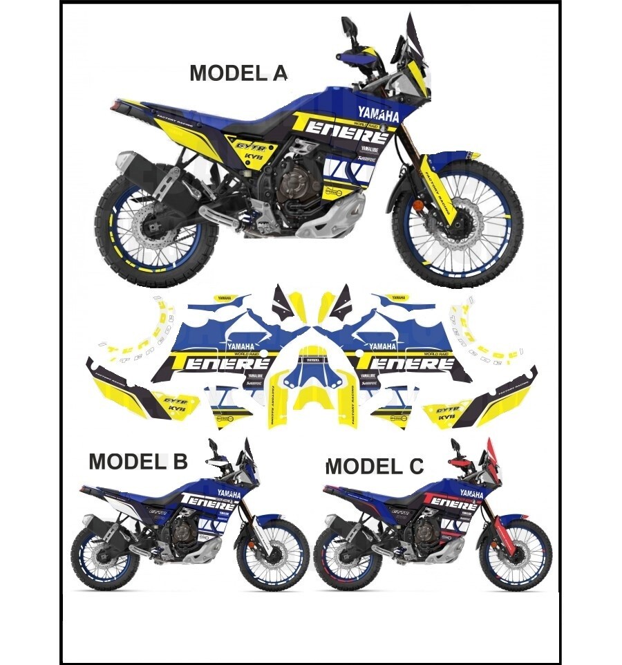 ADESIVI Ténéré 700 T7 World Raid Factory RAC Icon Blau Kit Kompatibel ...