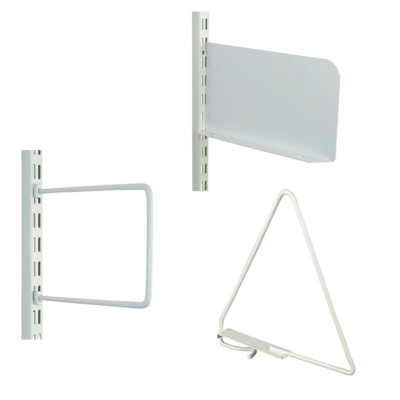 Twin Slot Shelving System Book End Shelf Ends WHITE Accessories Storage ...