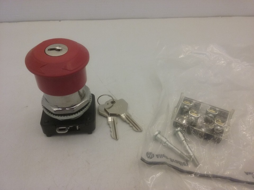 ALLEN BRADLEY 800T-TFXK6A TRIGGER ACTION E-STOP KEY RELEASE 2P ...