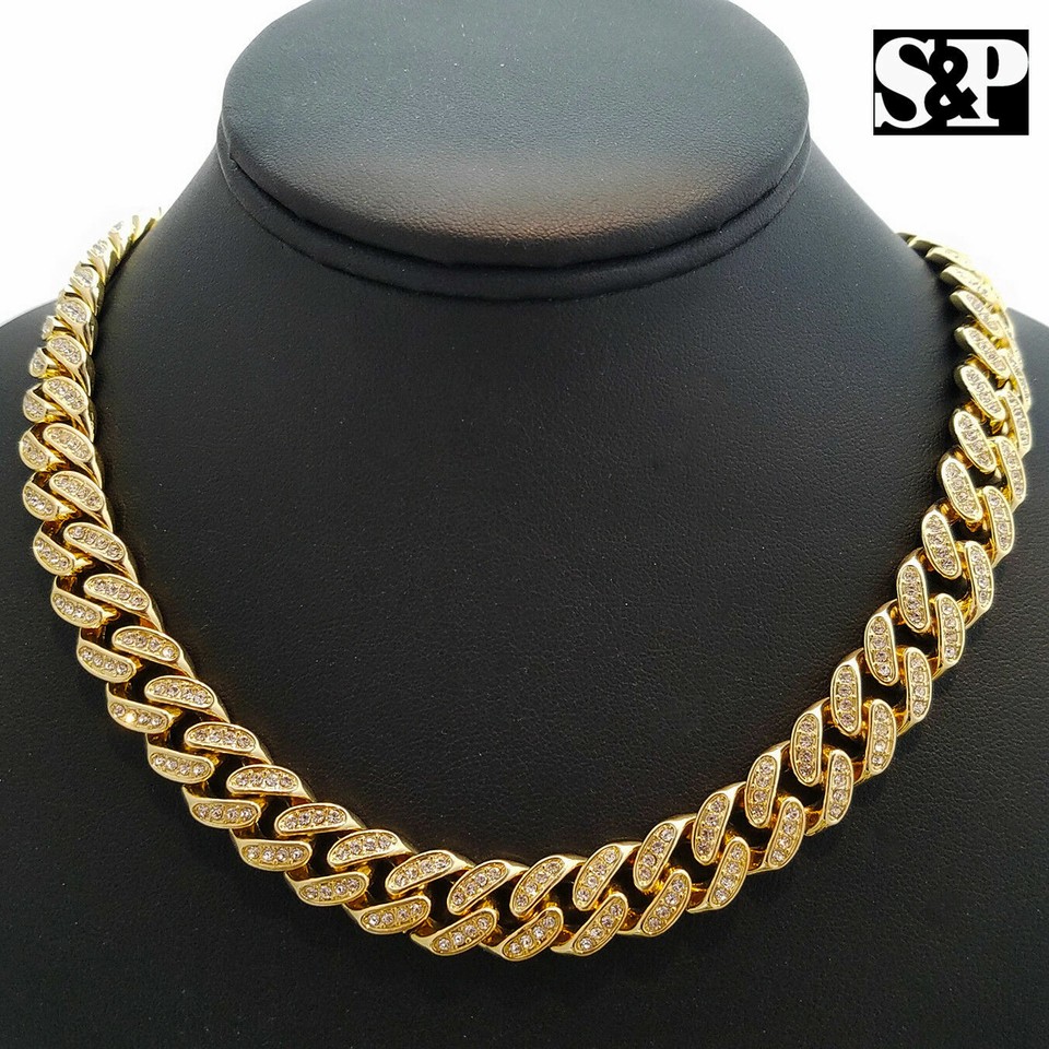 Hip Hop XO Gang pendant & 18" Iced Box Lock Cuban & Tennis Choker Chain ...