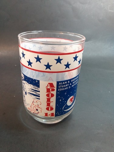 Vintage Apollo 14 Glass Feb 5, 1971 Libbey Glass Shepard Jr Roosa ...