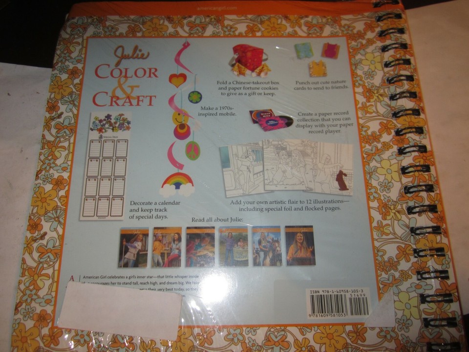 New American Girl Doll Julie Color & Craft Paper Dolls Portfolios | eBay
