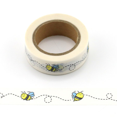 Bees Washi Masking Tape Bee Themed Craft Decorative Tape 15mm x 10 ...