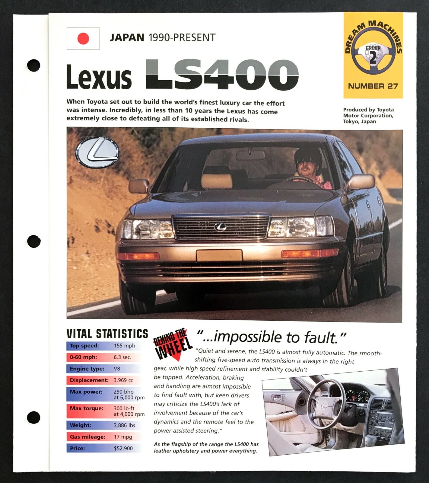 1998 LEXUS LS400 SEDAN UNIQUE IMP BROCHURE | eBay