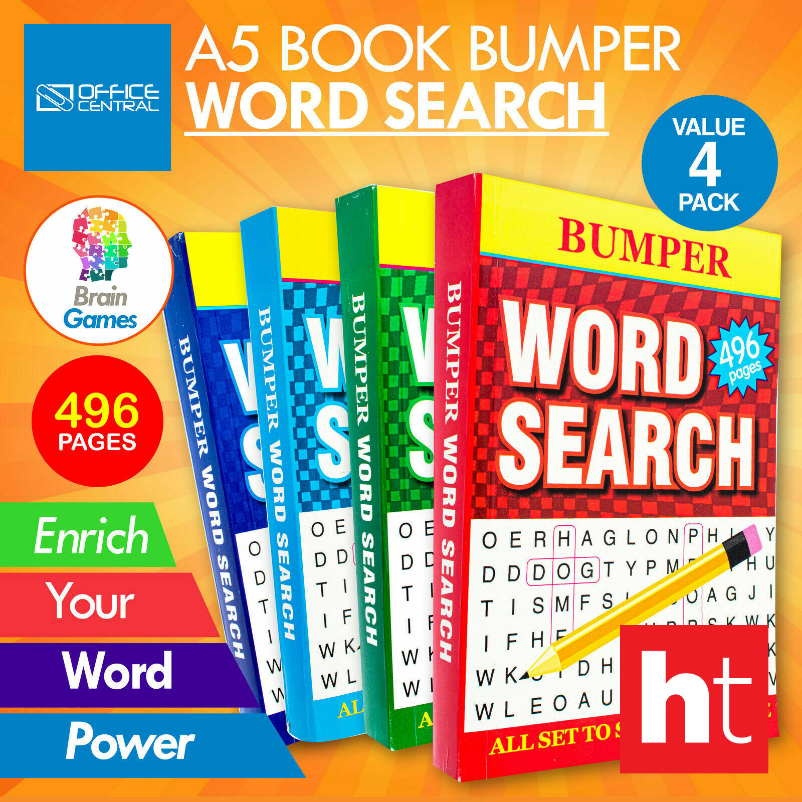 4 X A5 Book Bumper Word Search 496 Pages for sale online | eBay