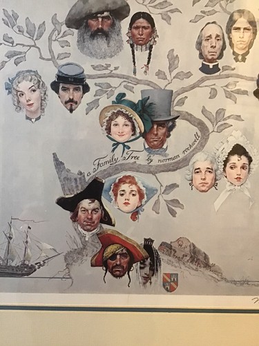 Framed & SIGNED Norman Rockwell Family Tree Lithograph 25” X 27” 1959 ...