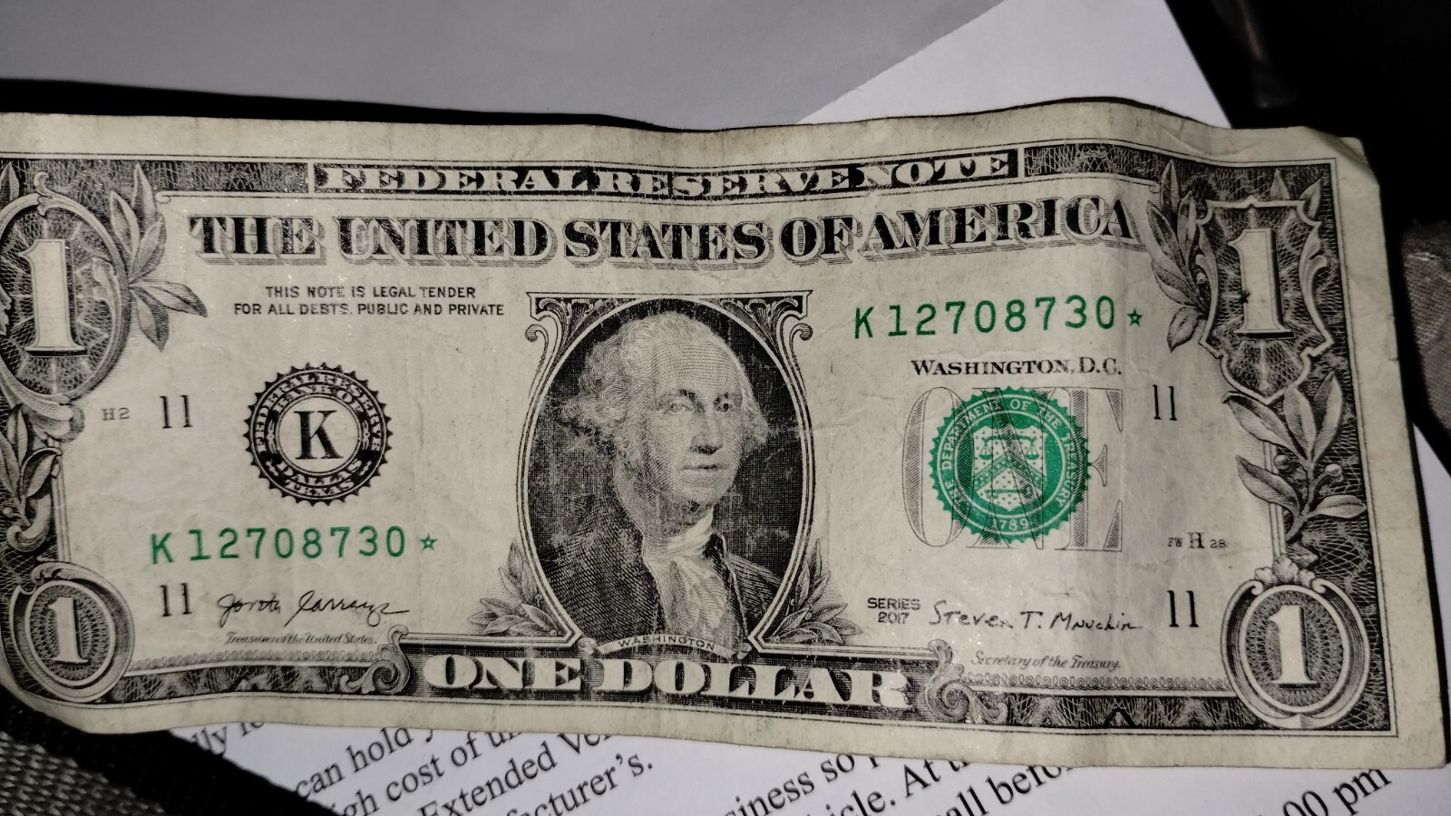 Rare series 2017 One Dollar Star Noted bill, collectors item. | eBay