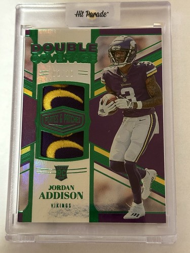2023 Panini Plates & Patches Jordan Addison Double Coverage 1/10 Green ...