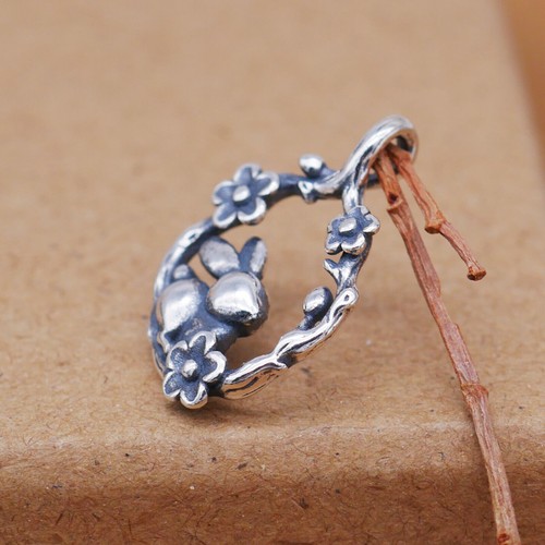 925 Sterling Silver Cute Rabbit Bunny Charm Pendant A5149 | eBay