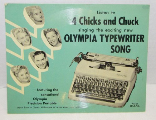 Olympia Typewriter Song by 4 Chicks and Chuck Cardboard Advertising ...