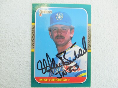 Brewers Mike Birkbeck Signed Autographed 1987 Donruss The Rookies Mint ...