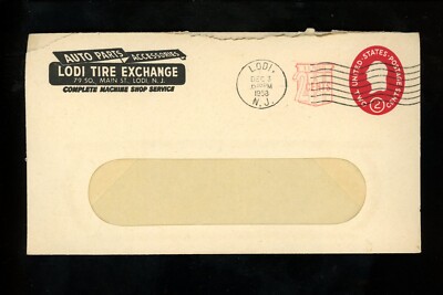 US Postal History #U538 Envelope Advertising CC Tire Exchange 1958 Lodi ...