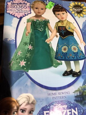 Simplicity S0365 Disney Frozen Fever Dresses for 18" Dolls UNCUT ...