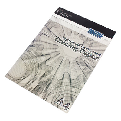 3 x A4 Tracing Paper Pads 70gsm 40 Sheet Transparent Translucent Books ...
