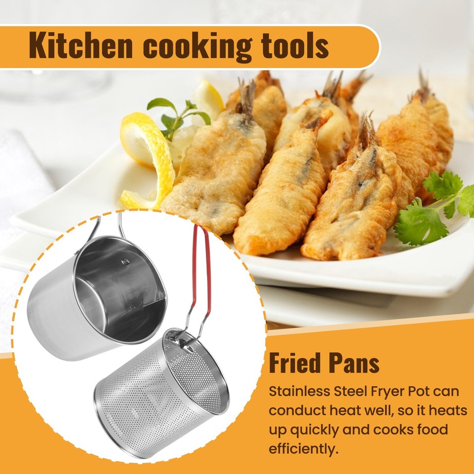 Deep Frying Pot Strainer with Strainer Chicken Fried Pans Kitchen ...
