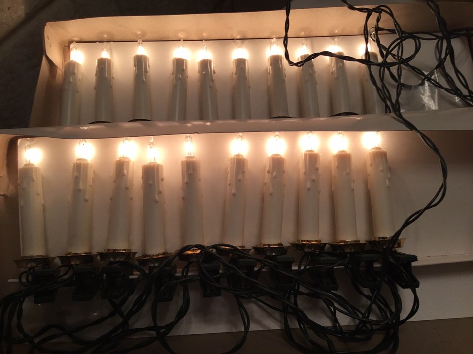 2 Sets of Vintage Candle Candlelight Christmas Tree String Lights | eBay