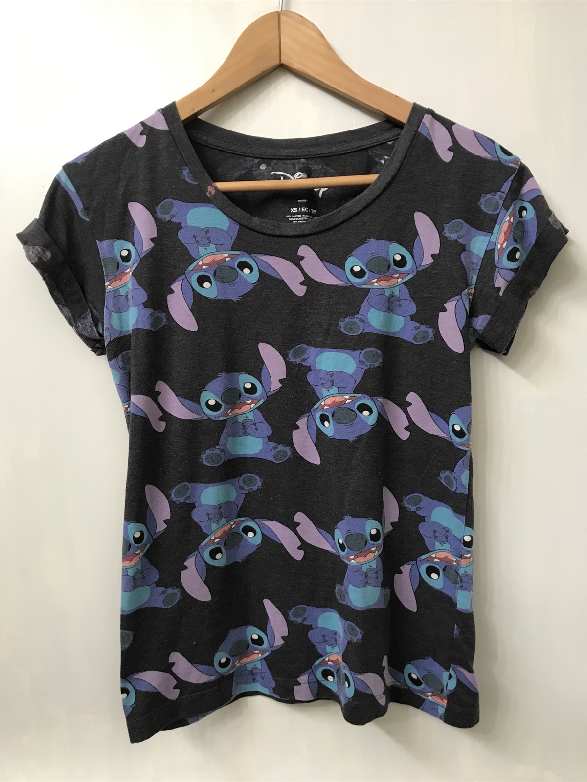 Disney's Lilo & Stitch Women's Gray Stitch Graphic Sh… - Gem
