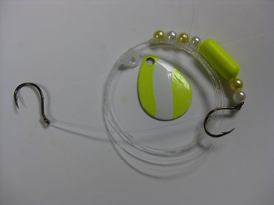 Walleye 2 Hook Floating Float Spinner Rigs Crawler Harness (Yellow ...