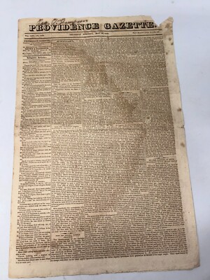 Providence Gazette May 18, 1820 Vol LVI No. 2962 (Vol 1 No.40 ...