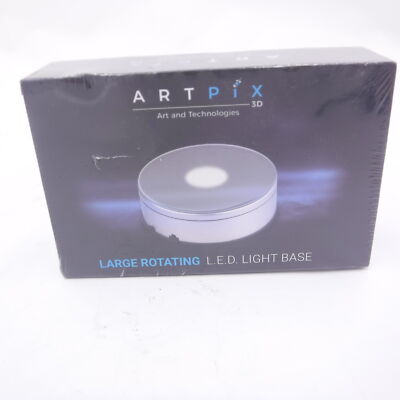 ARTPIX 3D Large Rotating White LED Light Base Silver Base 4.72" x4.72 ...