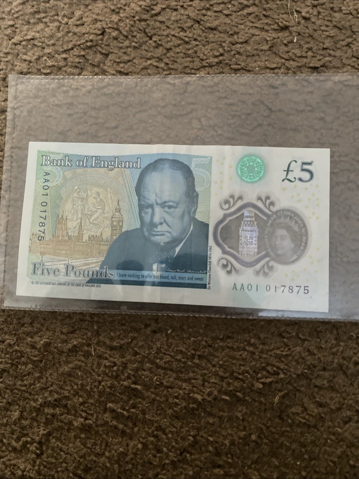 AA01 £5 Polymer Five Pound Note | eBay UK