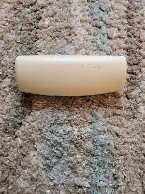 Authentic ANNE KLEIN Hard Clamshell Eyeglass Sunglasses Ivory Storage ...