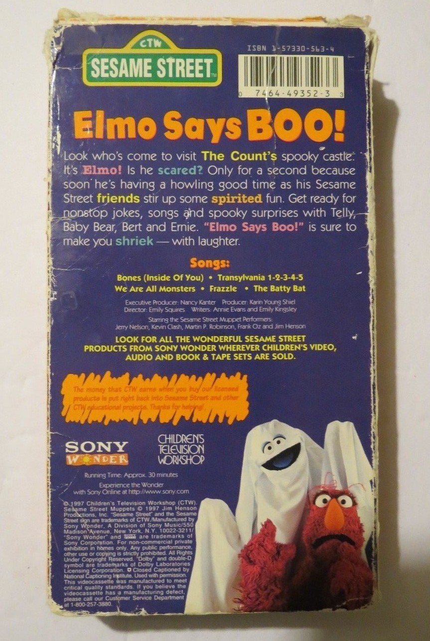 CTW~SESAME STREET~ ELMO SAYS BOO! ~ VHS, 1998 ~ | eBay