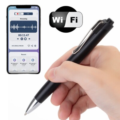 WIFI Audio Pen Voice Recorder Real-Time Audio Thru App Voice Activated ...