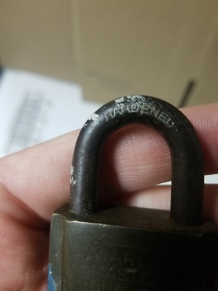 Vintage WARDS MASTER QUALITY Brass Pad Lock Padlock w/ Key - 5 Pin ...