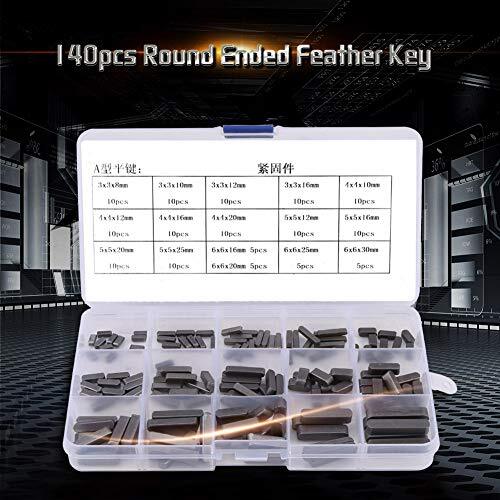 140Pcs Sizes Metric Woodruff Key Assortment Set Parallel Square Stock ...