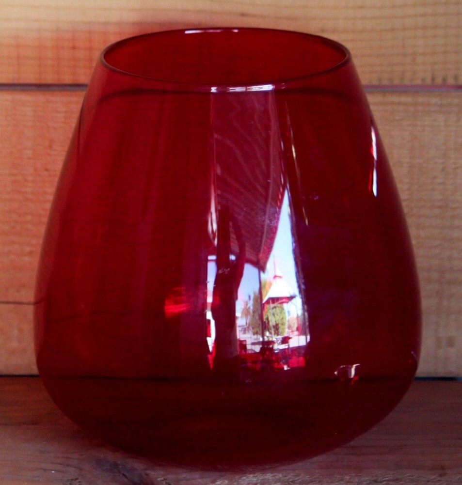 Ruby Red Crystal Glass Hand Made Vase Christmas Centerpiece | eBay