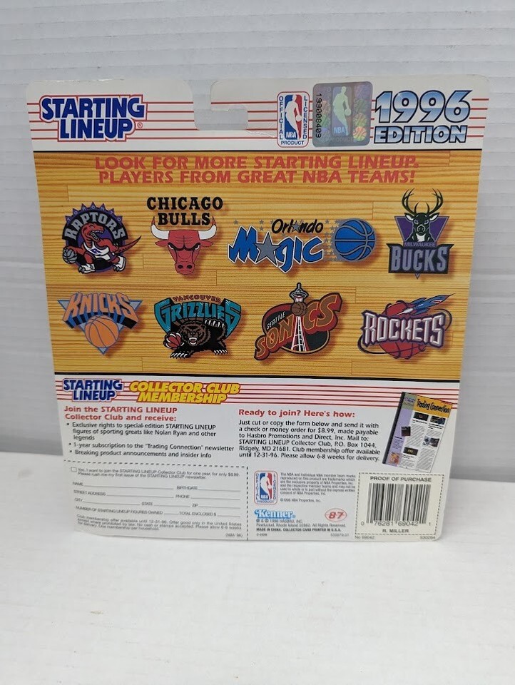 INDIANA PACERS REGGIE MILLER NBA STARTING LINEUP ACTION FIGURE Toy 1996 ...