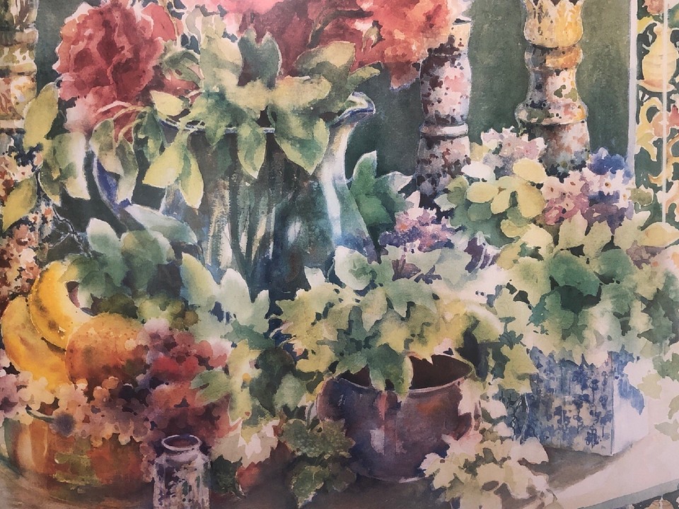 FINE ART LITHOGRAPH: Nancy Lund - Tapestry Still Life - 1990 - 25 X 30 ...