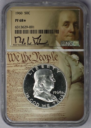 1960 50c Franklin Half Dollar - NGC PF 68 STAR Rick Tomaska Signed ...