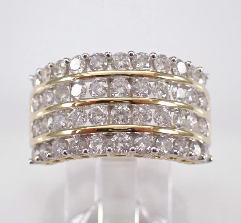 2Ct Round Lab-Grown Diamond Stackable Multi Row Anniversary Band 14K ...
