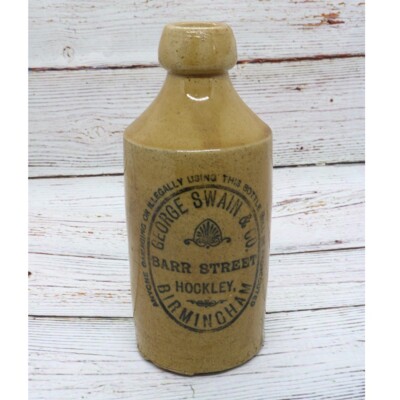 Antique Stoneware Beer Bottle - George Swain, Birmingham - 19th Century ...