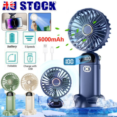 Portable USB Rechargeable Folding Hand held Fan Desk Cooler Cooling 5 ...