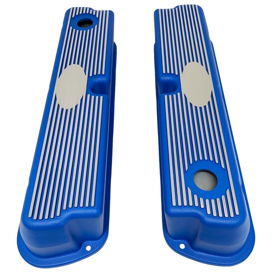 Ford 289, 302, 351 Windsor Blue Valve Covers - Narrow Fin - Custom ...