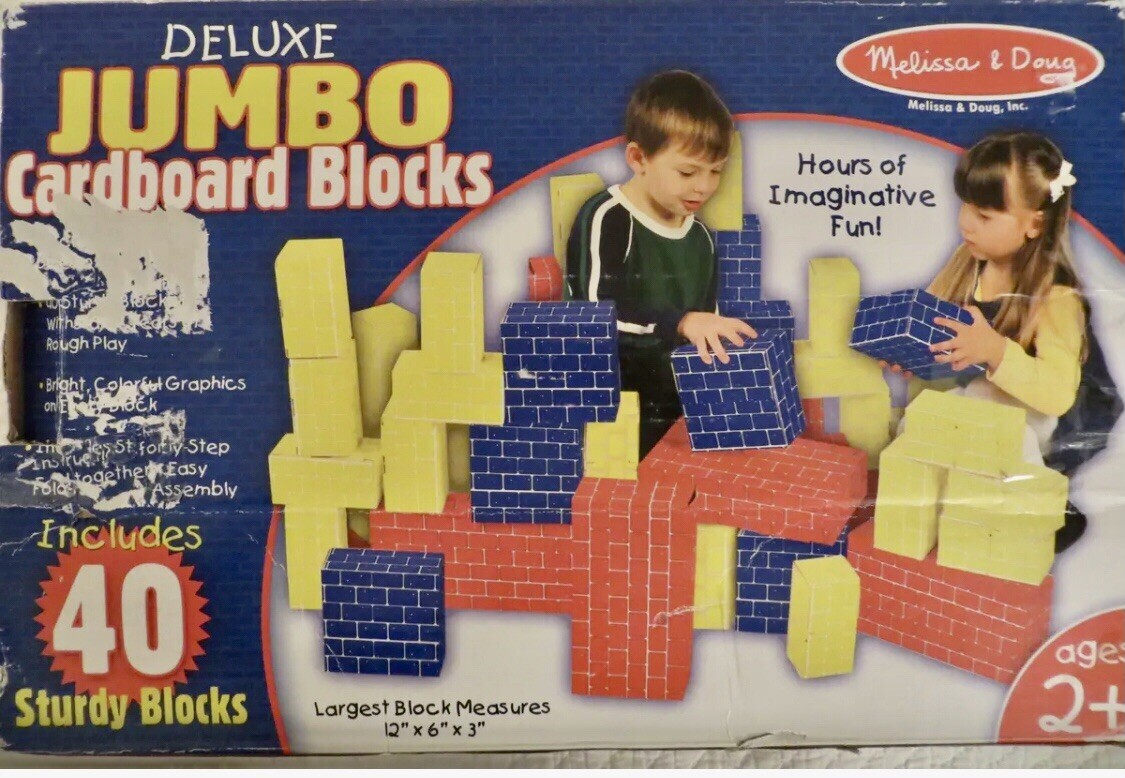 Melissa Doug Cardboard Building Blocks Deluxe Jumbo Cardboard Blocks