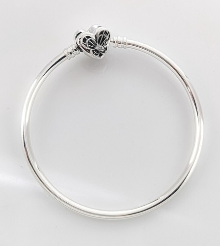 New 100% PANDORA 592593C01 Silver Moments Heart Butterfly Charm ...