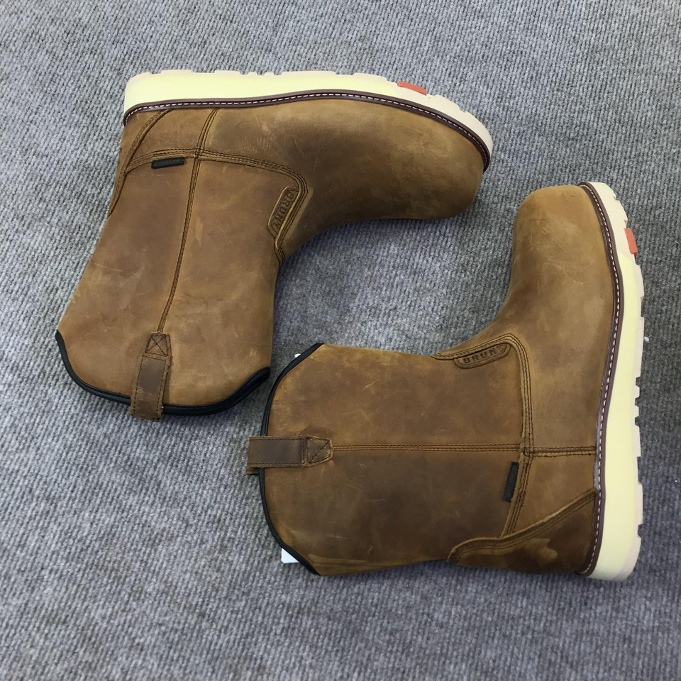 Brunt Bolduc Boots Mens Size 11.5 Brown Leather Pull On Work Safety Toe ...