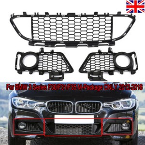 FOR BMW F30 FRONT M SPORT PERFORMANCE BUMPER FOG LIGHT GRILLS 3 SERIES ...