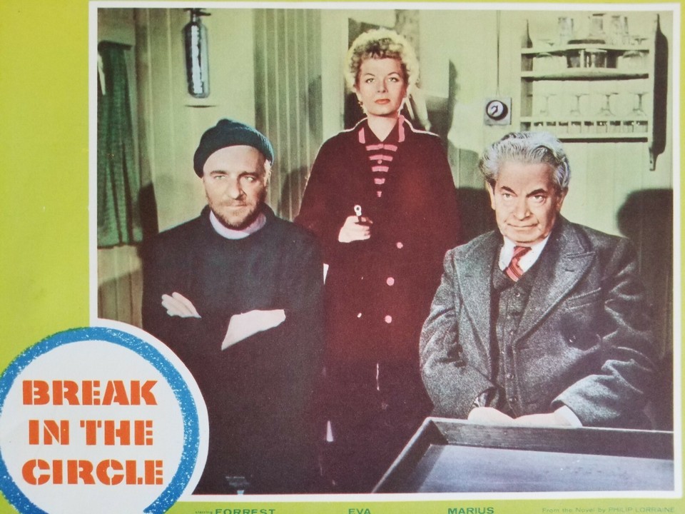 BREAK IN THE CIRCLE-11" x 14" LOBBY CARD-1957-FORREST TUCKER,EVA BARTOK ...