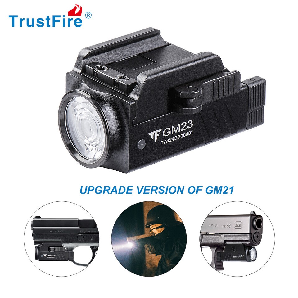Trustfire Mini Tactical LED Gun Flashlight 800 Lumen Rail Mounted ...