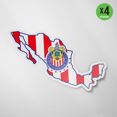 Chivas Mexico Guadalajara 4 Pack Sticker Vinyl Decal Calcomania Futbol ...