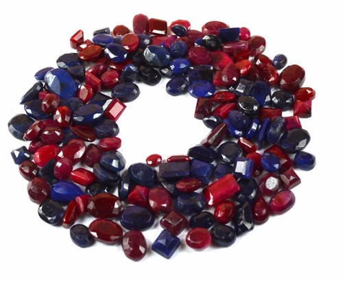 Rouge Rubis & Saphir Bleu 1000 CT Mélange Forme Naturel Gemme Lot ...