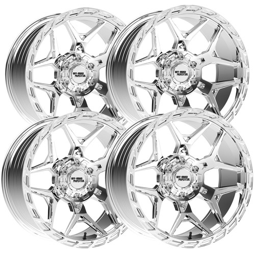 (Set of 4) Off Road Monster MF40 20x10 6x135/6x5.5" -19mm Chrome Wheels ...